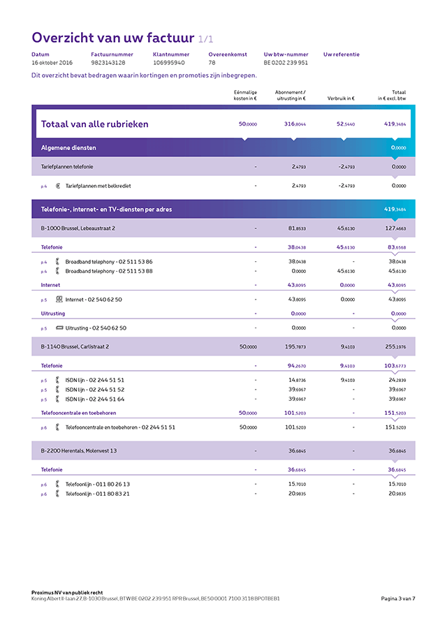 Nieuwe factuur | Proximus