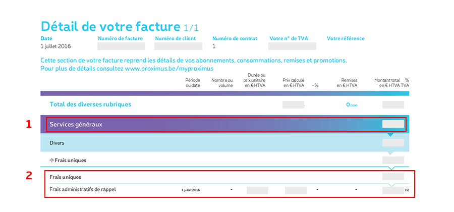 Explications sur votre facture | Proximus