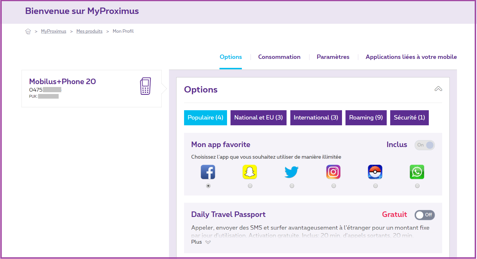 Proximus Espace Client