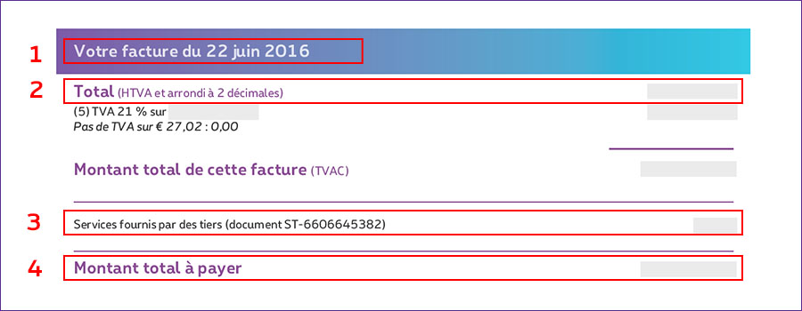 Explications sur votre facture | Proximus
